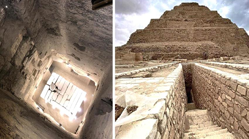 Restauration de la pyramide à degrés de Djéser, à Saqqara