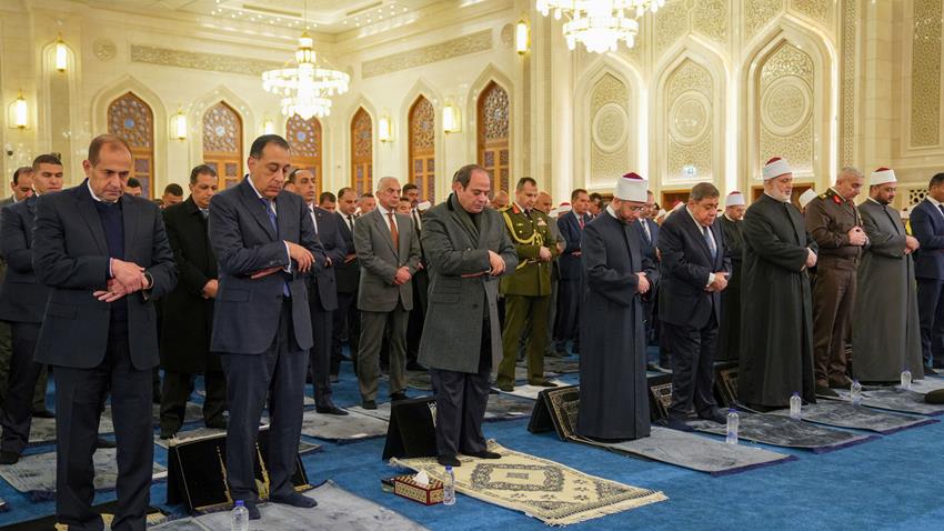 President El-Sisi Performs Fajr Prayer Al-Aziz Al-Hakim Mosque, Marking ...
